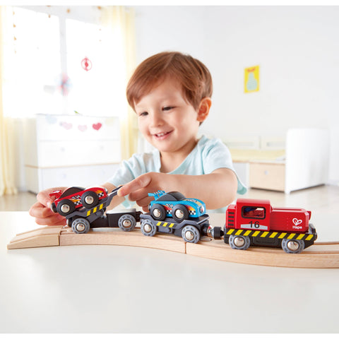 Hape Toys - Race Car Transporter – Love Bug Baby